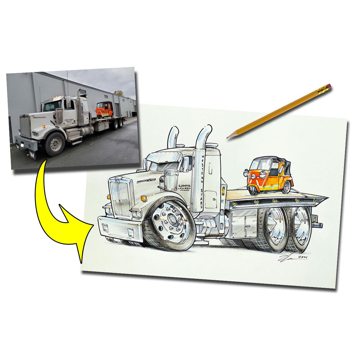 Original Car-toons from your photos... – Eye Mechanic Artwork