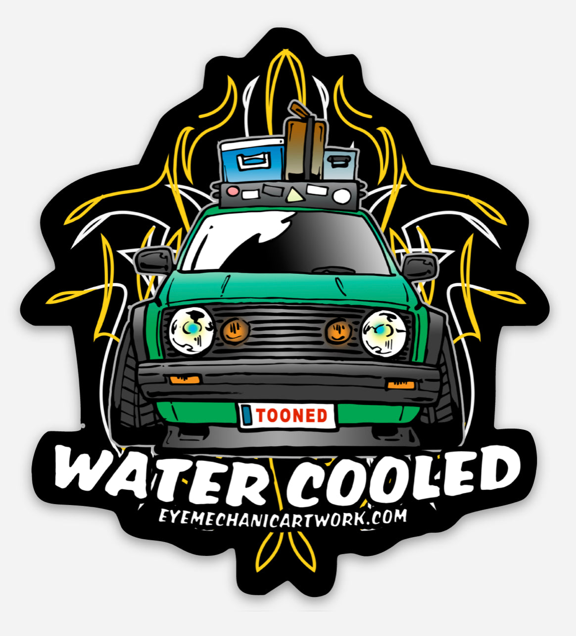 Water Cooled Sticker – Eye Mechanic Artwork